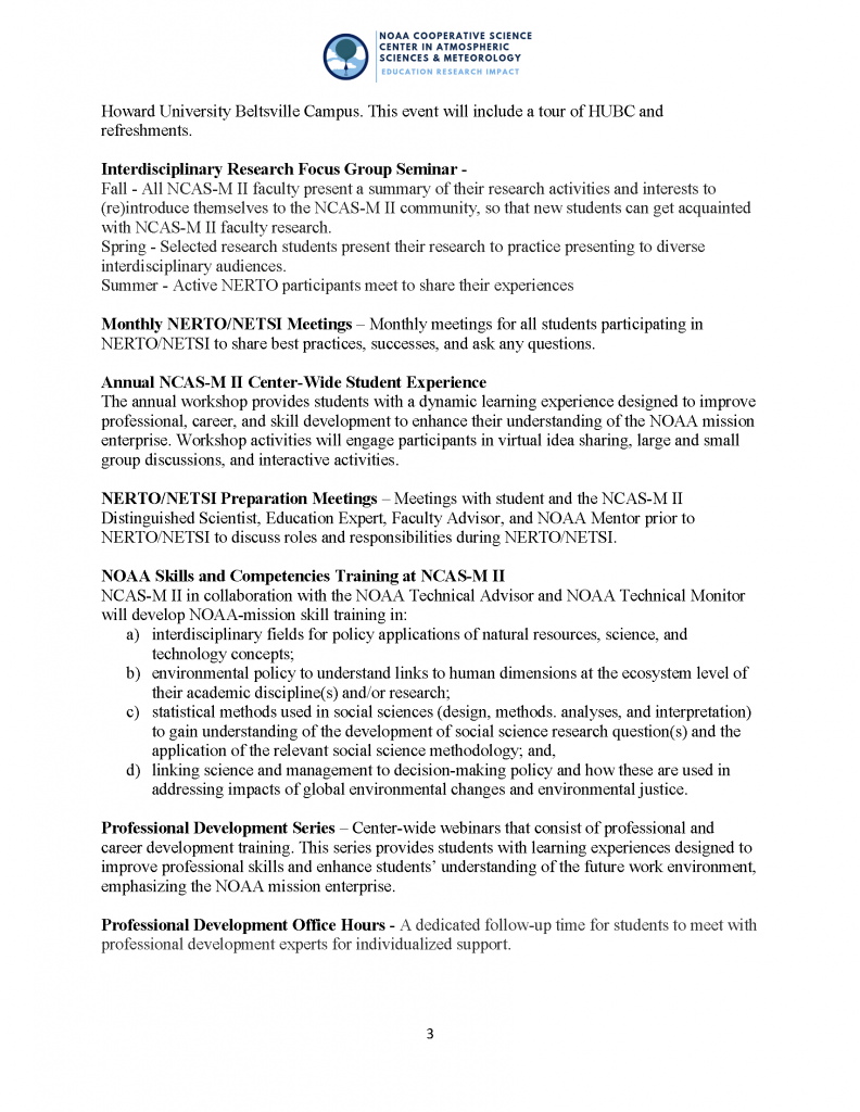 2023-2024 Education and Training Activities – NCAS-M II